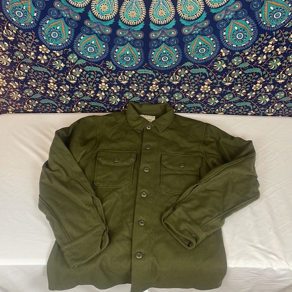 dale fashions | Shirts | Dale Fashion Army Green Wool Button Up Shirt 2 ...